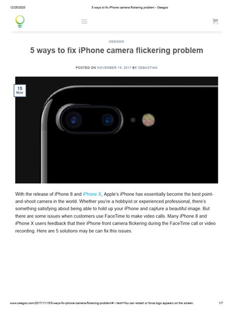 5 Ways To Fix Iphone Camera Flickering Problem Oeegoo Pdf I Phone