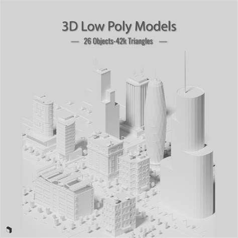 3d Model Low Poly Mini City 1 Toffu Co 3d Model Low Poly Mini City 1 Toffu Co