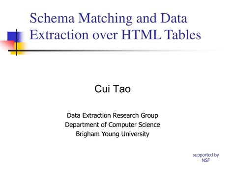 Ppt Schema Matching And Data Extraction Over Html Tables Powerpoint Presentation Id1446285