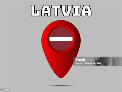 지리적 위치 Geotsag 핀 요소와 기호 라트비아 국기 지도 장소 배치에 적합합니다 원래 색상과 비율 벡터 일러스트레이션 국가 세트 국가 관광명소에 대한 스톡 벡터 아트