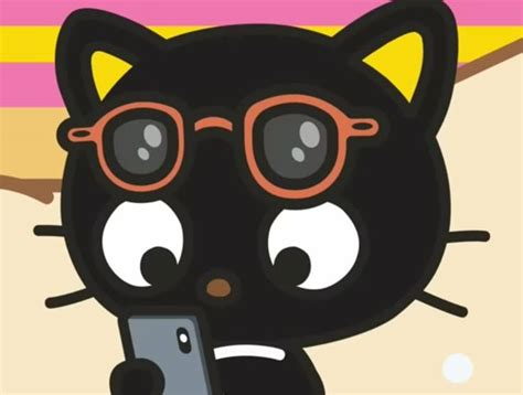 A Black Cat Wearing Glasses And Holding A Cell Phone In Front Of Its Face