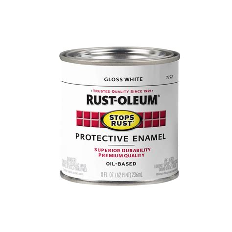 Rust Oleum Stops Rust Indoor And Outdoor Gloss White Oil Based Enamel