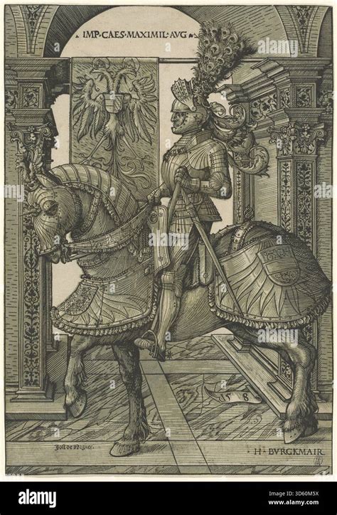 A Print By Hans Burgkmair I Depicting Emperor Maximilian I Created