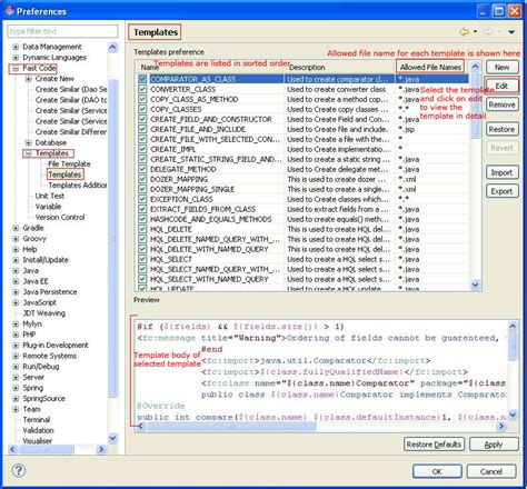 fast code eclipse plugin documentation