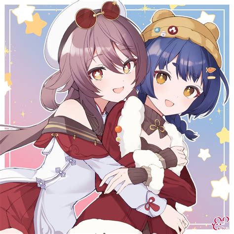 Hu Tao Xiangling Hu Tao And Xiangling Genshin Impact Drawn By Dodosako Danbooru