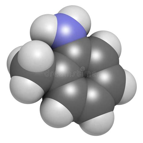 O Toluidine Molecule 3d Rendering Flat Molecular Structure With