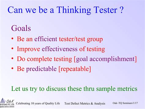 Software Testing Defect Metrics And Analysis Ppt