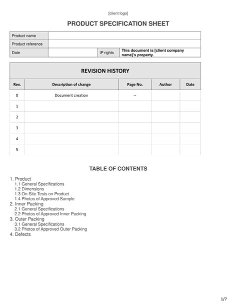 Free Printable Spec Sheet Templates [excel Pdf Word] Fashion And Pdf