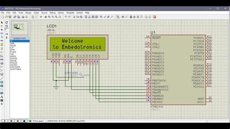Atmega16 Interfacing With Lcd In 4 Bit Mode Proteus Simulation 5