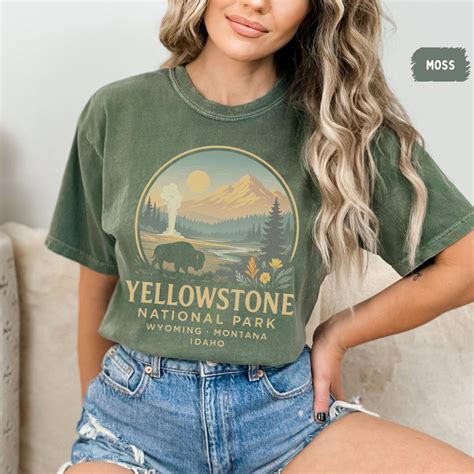 Retro Yellowstone National Park T Shirt Vintage Comfort Colors Tee
