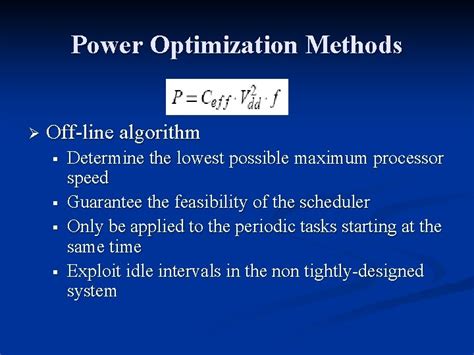 Power Optimization Of Realtime Systems On Variable Speed
