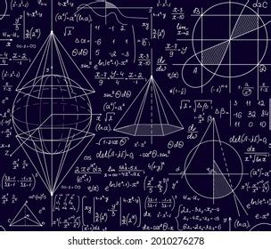 Educational Vector Seamless Pattern Handwritten Math Stock Vector Royalty Free