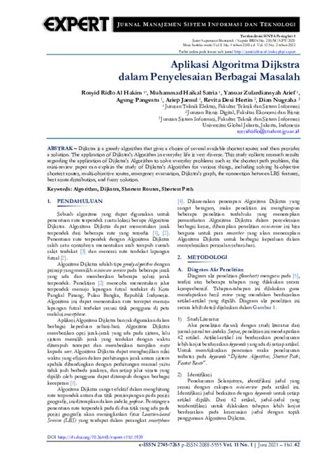 Pdf Aplikasi Algoritma Dijkstra Dalam Penyelesaian Berbagai Masalah