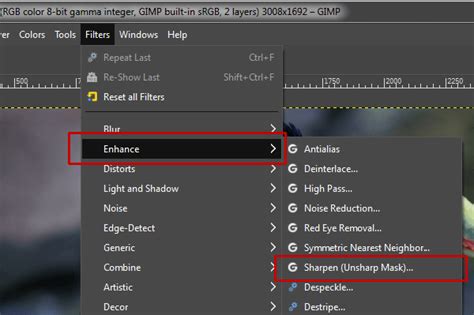 PhotoEffect How To Sharpen Image In GIMP