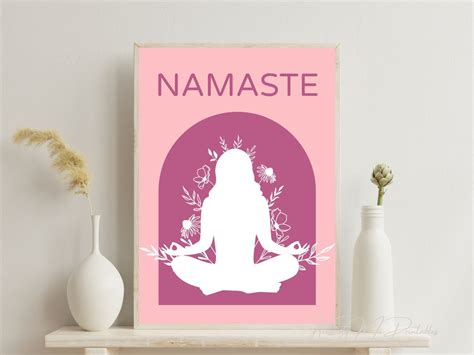 Namaste In Pink Elevate Your Space With This Floral Yoga Wall Art