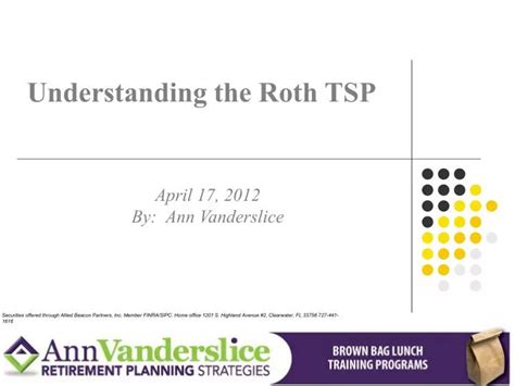 Ppt Understanding The Roth Tsp Powerpoint Presentation Free Download Id 5387789