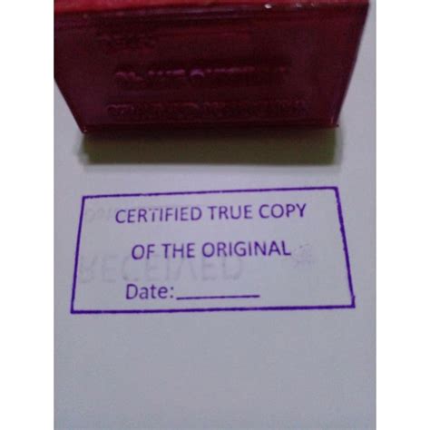 Rubber Stamp Certified True Copy Of The Original Shopee Philippines