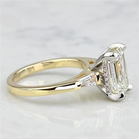 Custom 3 Carat Lab Created Emerald Diamond Engagement Ring With