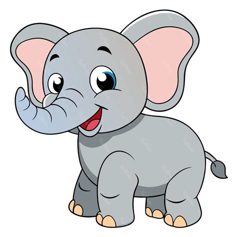 Ilustración De Elefante En Estilo Cartoon Archivo Vectorial