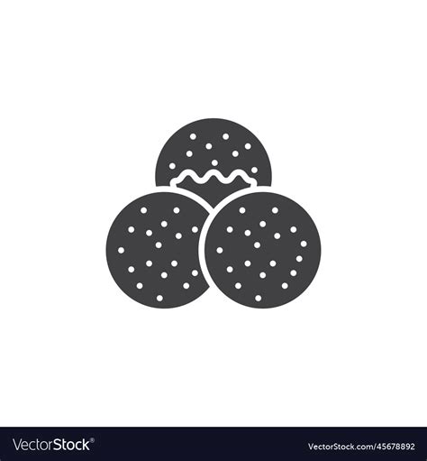 Sesame Balls Glyph Icon Linear Style Sign Vector Image
