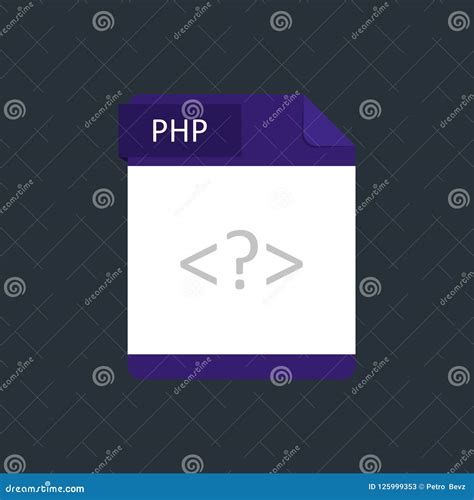 Php File Type Icon Vector Illustration Isolated On A Dark Blue Background Stock Vector