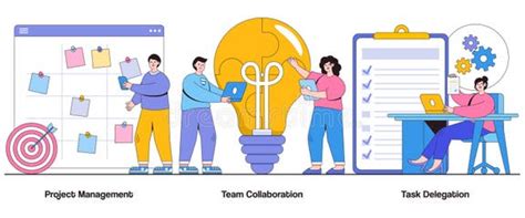 Project Management Team Collaboration Task Delegation Concept With