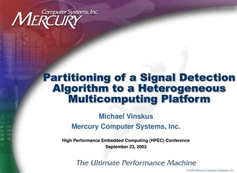 Ppt Partitioning Of A Signal Detection Algorithm To A Heterogeneous