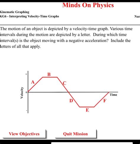 Solved Minds On Physics Kinematic Graphing Kg6