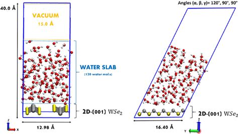 Front And Side View Of Dft Md Simulation Box Shows The 2d 100 Wse 2 Download Scientific