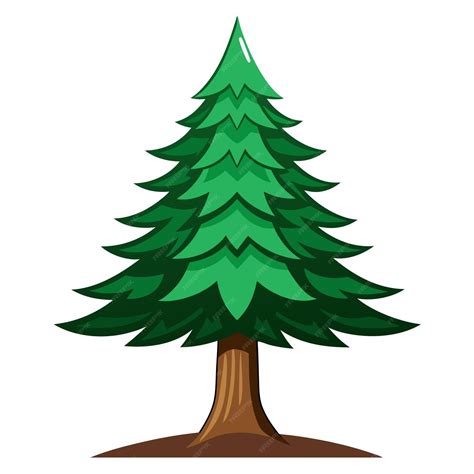 Pine Tree Clipart Cartoon Style Vector Illustration Premium Ai