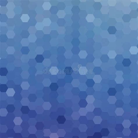 Hexagonal Pattern In Shades Of Blue Creating A Gradient Effect Across The Image Stock