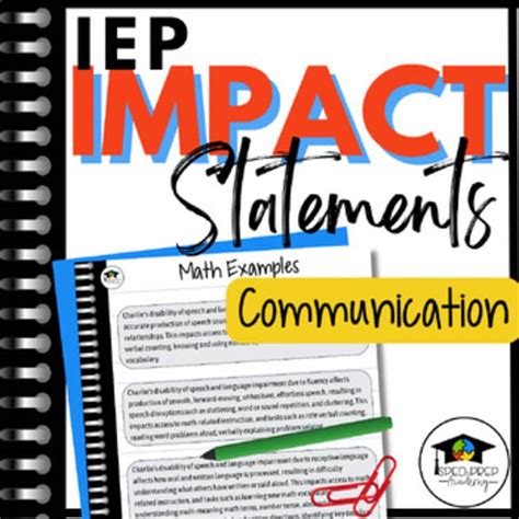 Impact Statements Sentence Stems And Examples For Communication Tpt