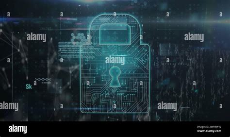 Security Padlock Icon And Cyber Security Data Processing Against