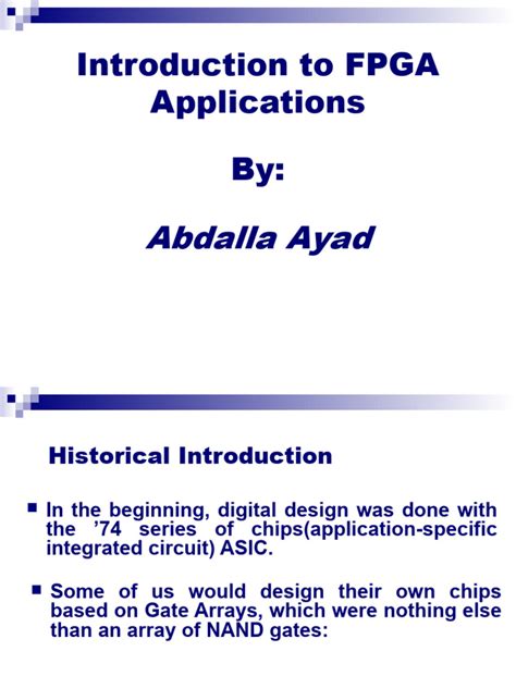 Fpga Pres1a 1 Pdf Field Programmable Gate Array Hardware Description Language