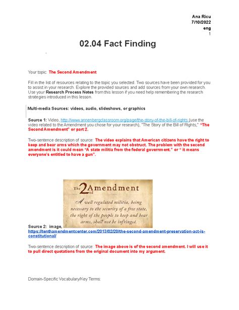 0204 Fact Finding Describes Controversy Against The Second Amendment