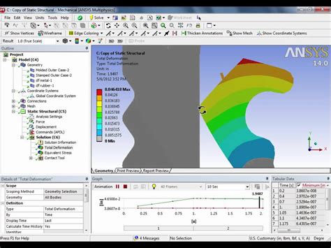 Ansys Hyperelastic Example With Material Property Definition Youtube