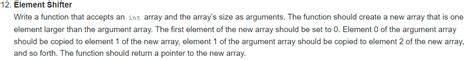 Solved 12 Element Shifter Write A Function That Accepts An