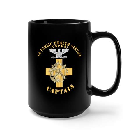 Black Mug 15oz Usphs Usphs Insignia Captain Cpt X 300 Mip Brand Store