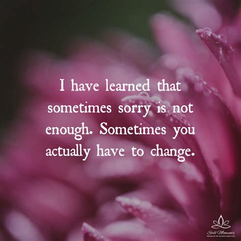 Ive Learned That Sometimes Sorry Is Not Enough Still Moments