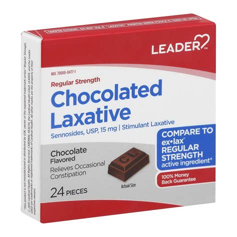 Leader Regular Strength Chocolated Laxative Pieces For Relief Of