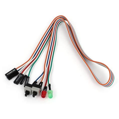 High Quality PC Case Red Green LED Lamp ATX Power Supply Reset HDD Switch Lead In Switches