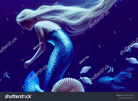 Sexy Beautiful Mermaid Pose Water Stock Illustration Shutterstock
