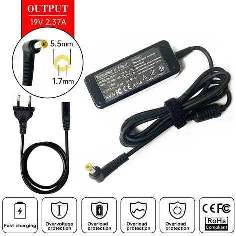 19v 237a 45w 55mm17mm Adp 45he D Laptop Ac Adapter Charger For Acer
