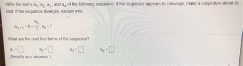 solved write the terms a1 a2 a3 and a4 of the following