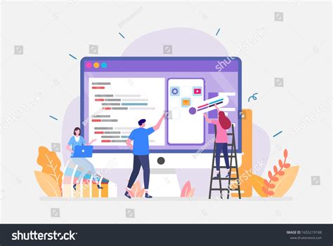 Vector Illustration Ui Ux Design Concept Stock Vector Royalty Free Shutterstock