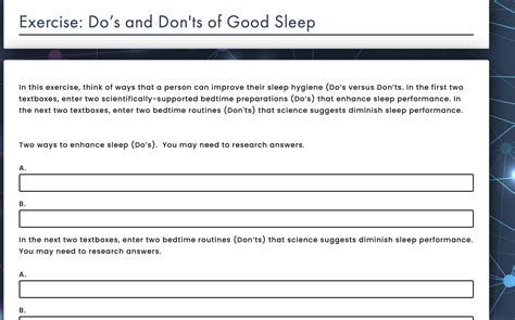 Solved R N R NExercise Do S And Don Ts Of Good Sleep In Chegg Com