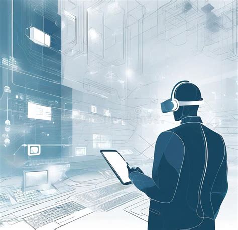 Technological World Of The Future And Interaction Ai Generate Stock Illustration Illustration