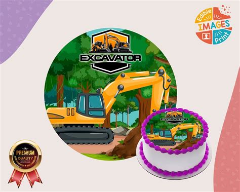 Edible Excavator Cake Topper Etsy