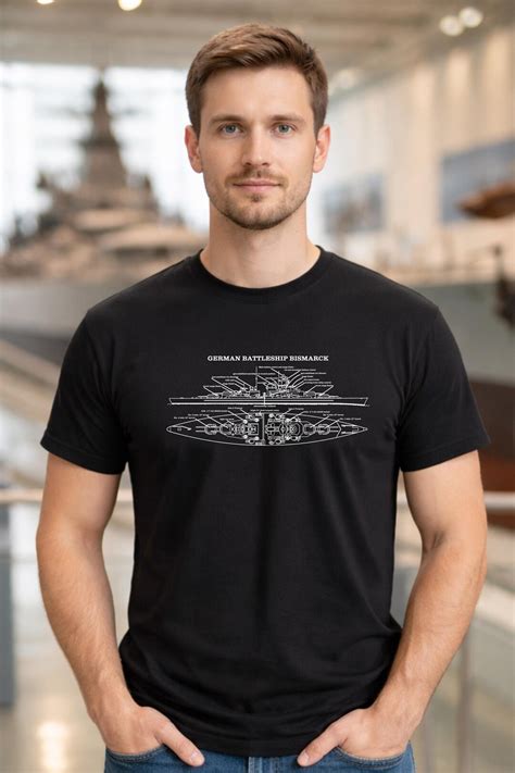 German Battleship Bismarck Technical Diagram Wwii Schematic Classic T