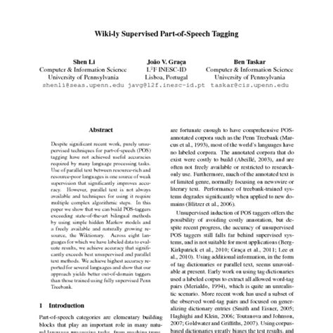 Wiki Ly Supervised Part Of Speech Tagging Acl Anthology